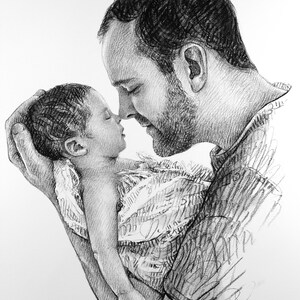 Personalized Family Portrait Charcoal Drawing - Mothers Day Mothers Day ...