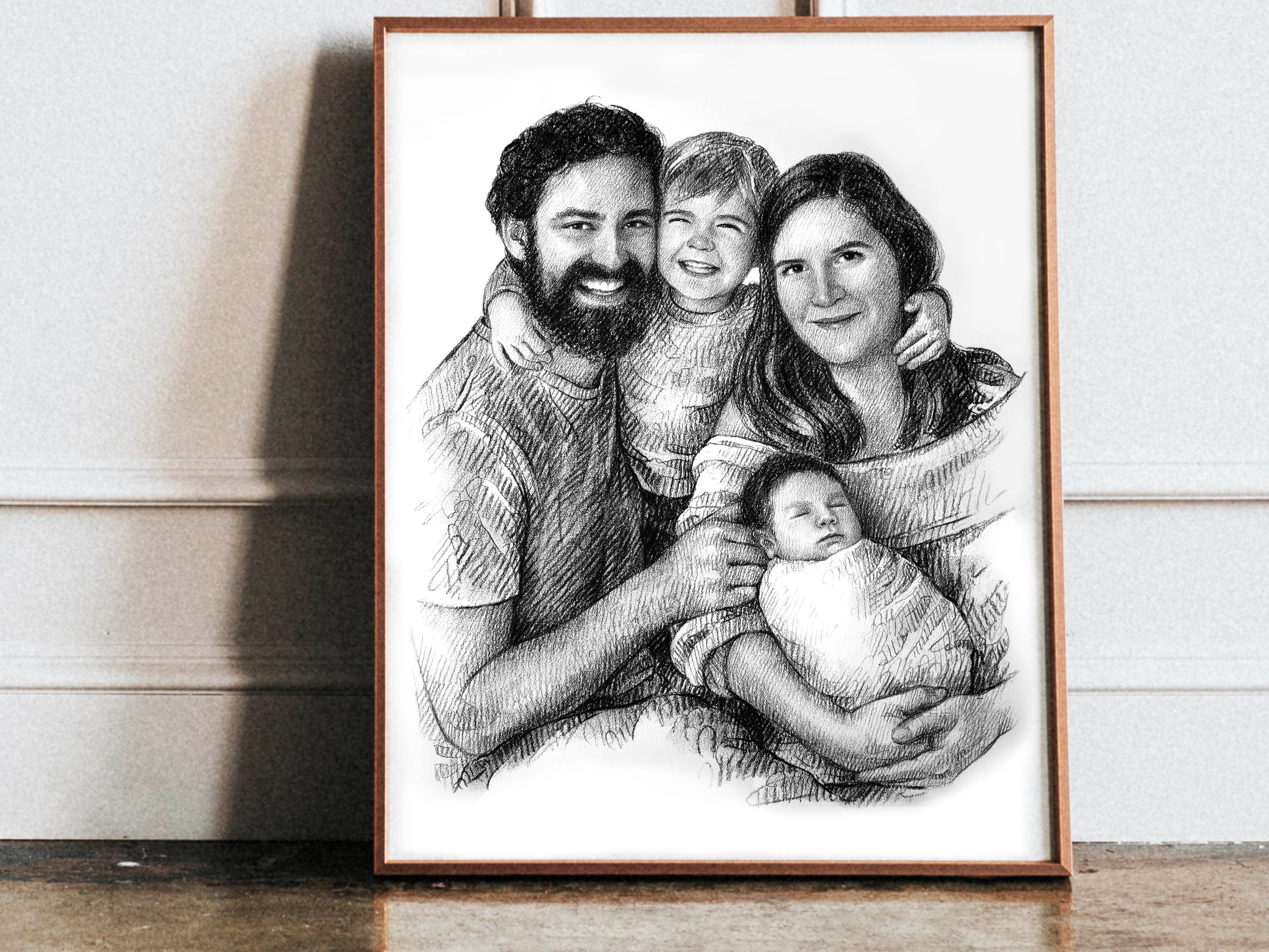 Gift Certificate. Custom Drawing. Last Minute Gift Idea for Charcoal ...