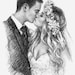 Personalized Drawing Art Boyfriend Gift Kiss Portrait Charcoal - Etsy
