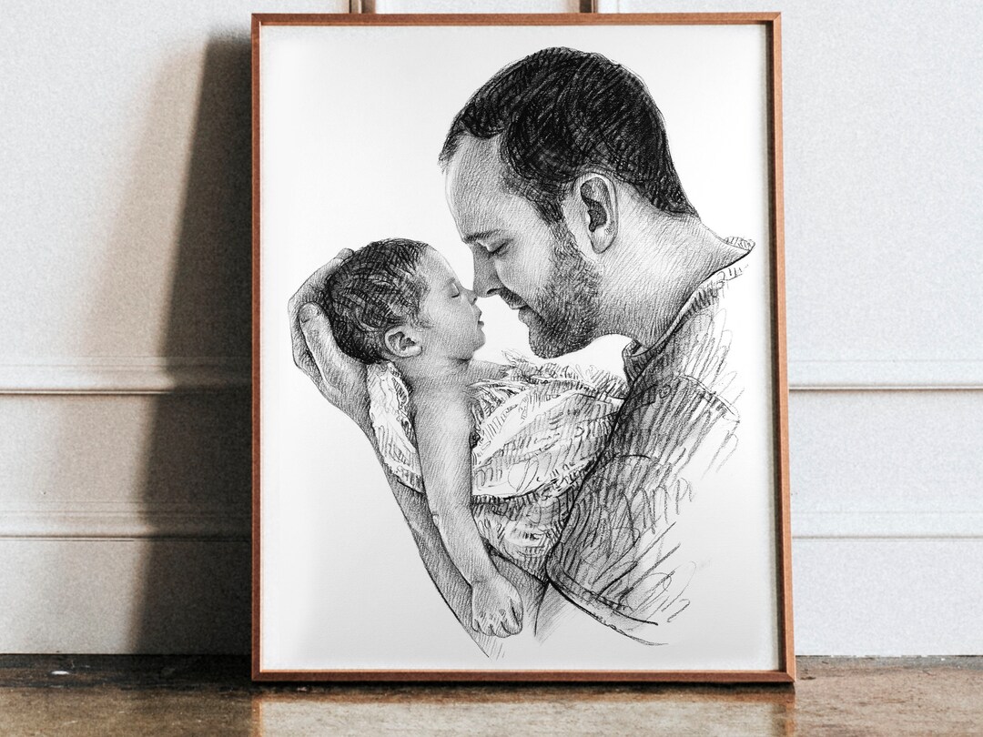 Fathers Day Gifts Personalised Gift for Fathers Day Custom Portrait ...