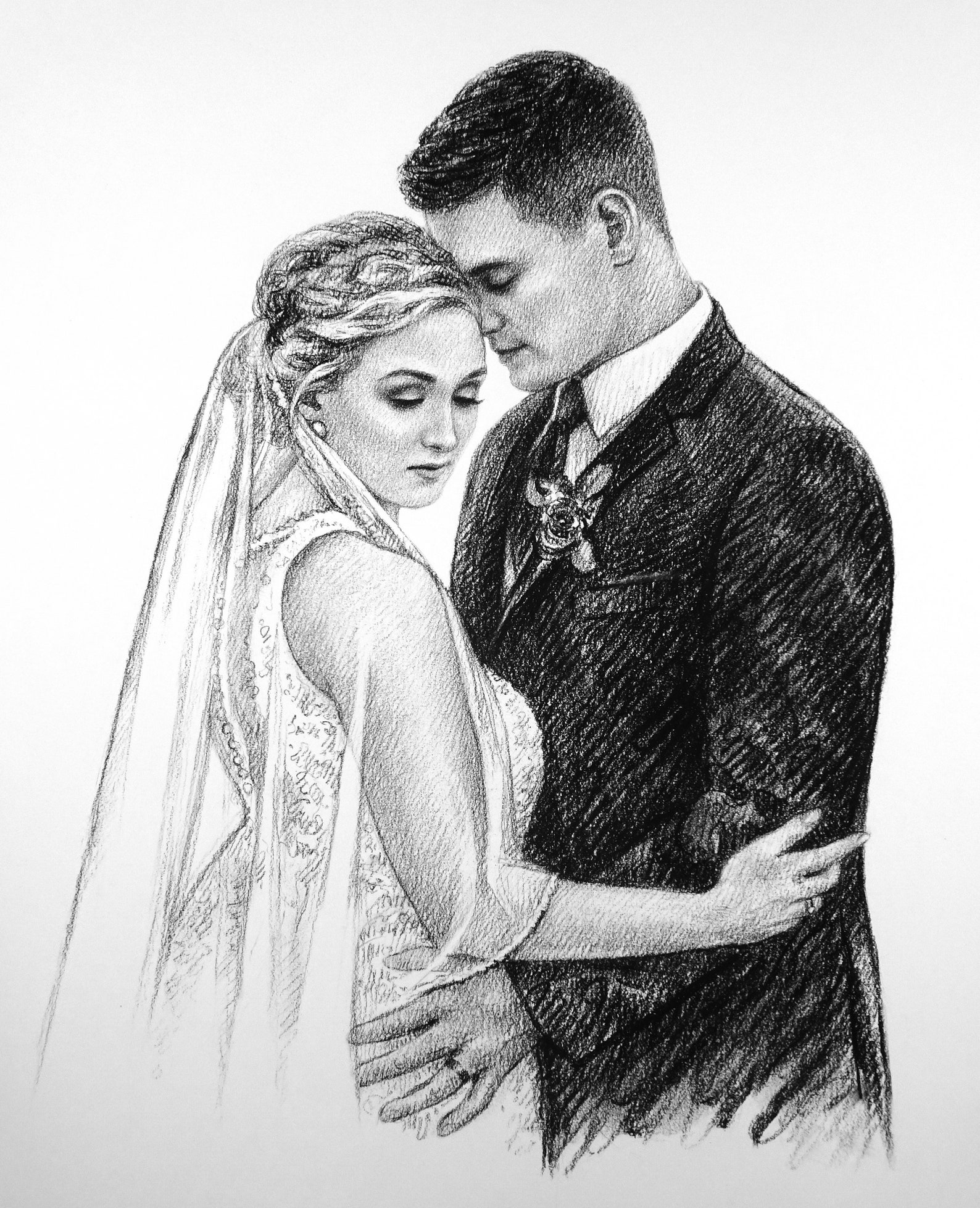 Wedding Vow Art With Custom Portrait Song Lyric Wall Art | Etsy