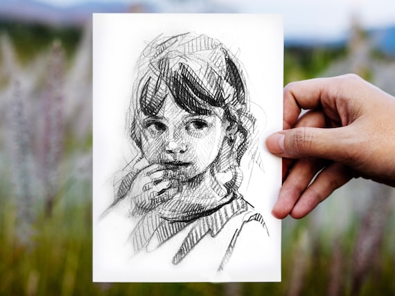 Portrait Drawing From Photo Fine Art CUSTOM Portrait - Etsy