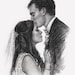 Personalized Drawing Art Boyfriend Gift Kiss Portrait Charcoal Drawing ...