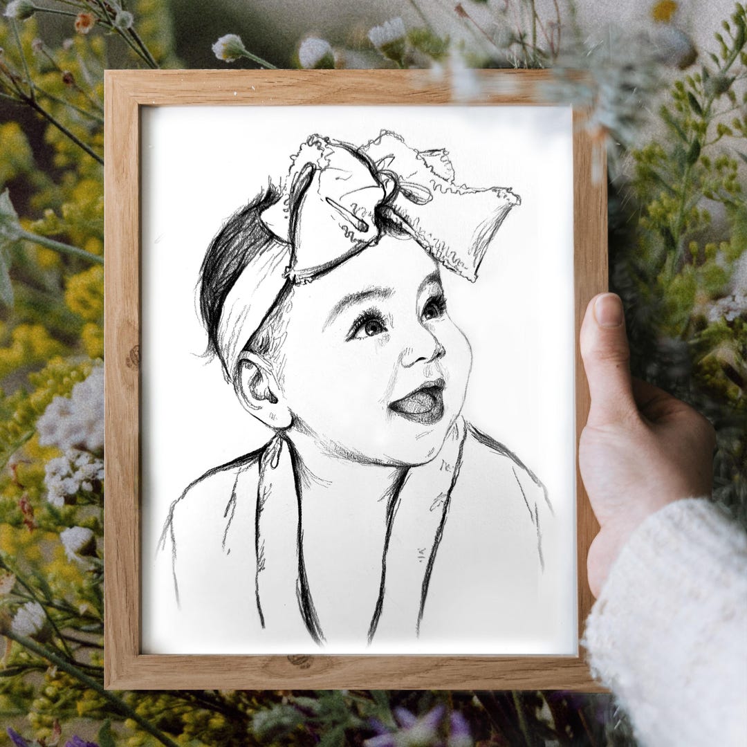 Pencil Drawing Portrait, Charcoal Drawing Custom Sketch, Hand Drawn ...