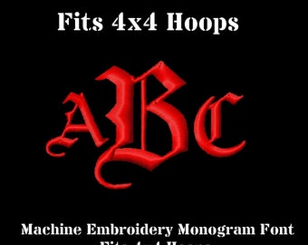 Embroidery Font Monogram Old English Script Machine | Etsy