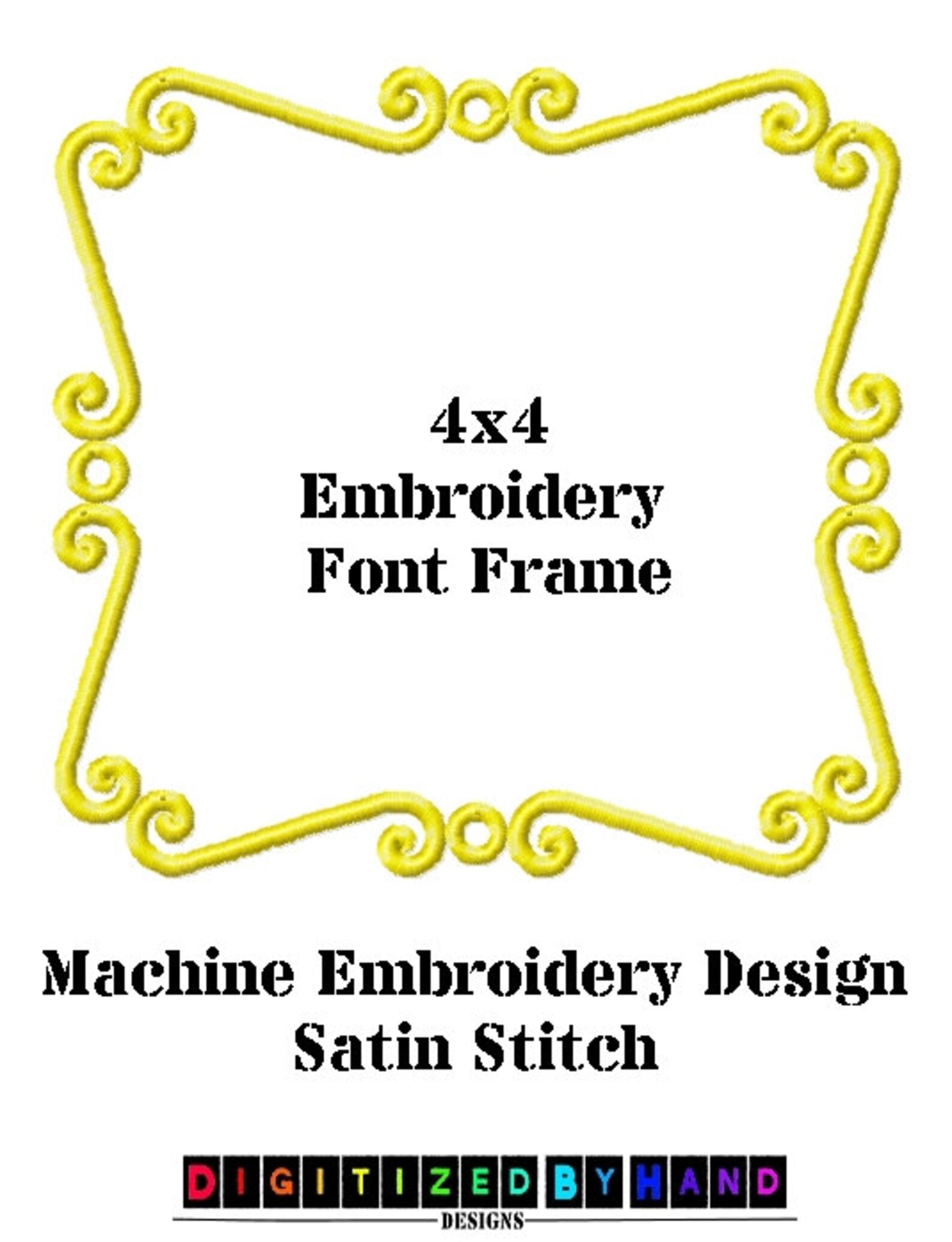 Embroidery Font Frame - Scroll - Machine Embroidery Font Fames - Satin ...