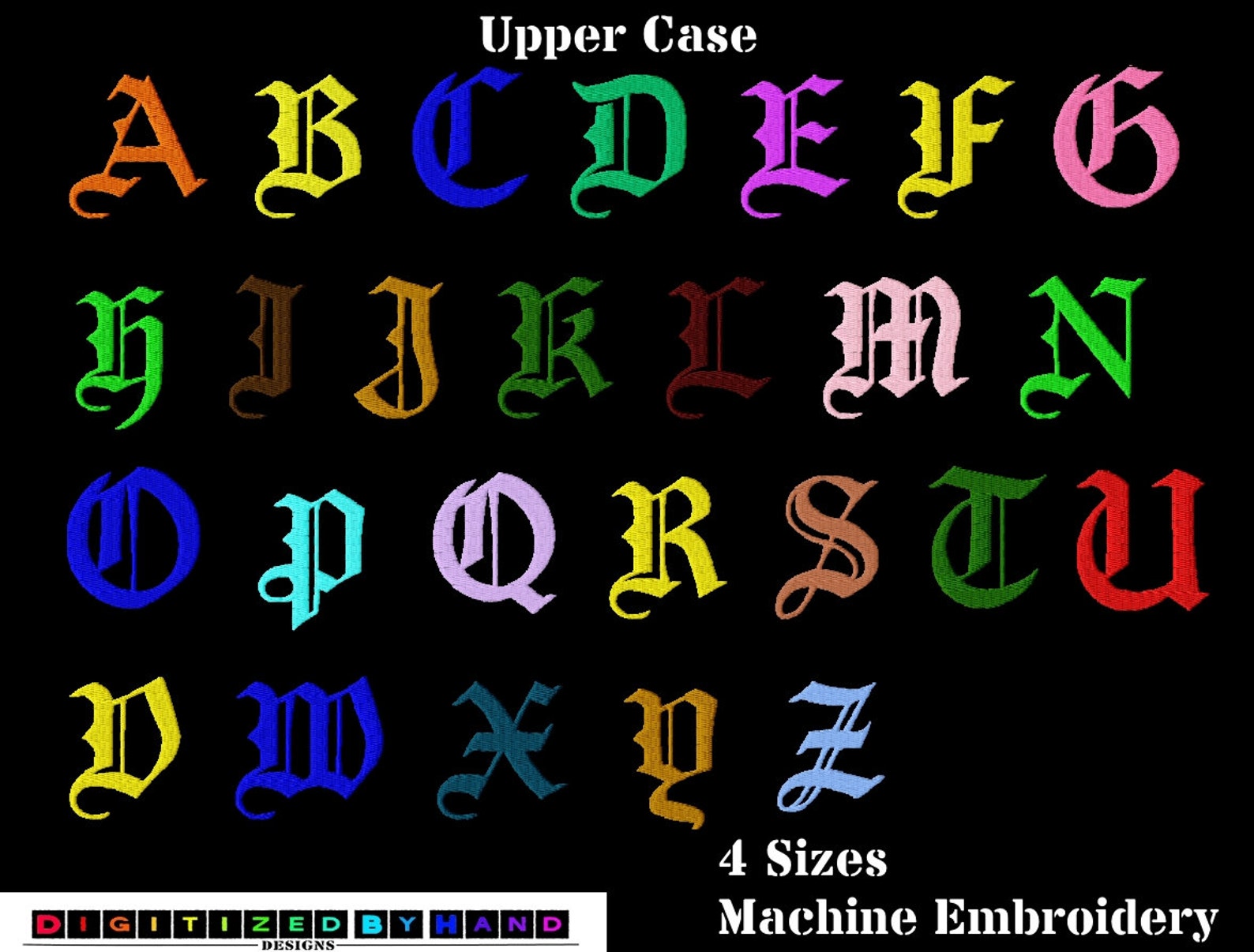 Machine Embroidery Fonts - Old Script - Machine Embroidery Design Fonts ...