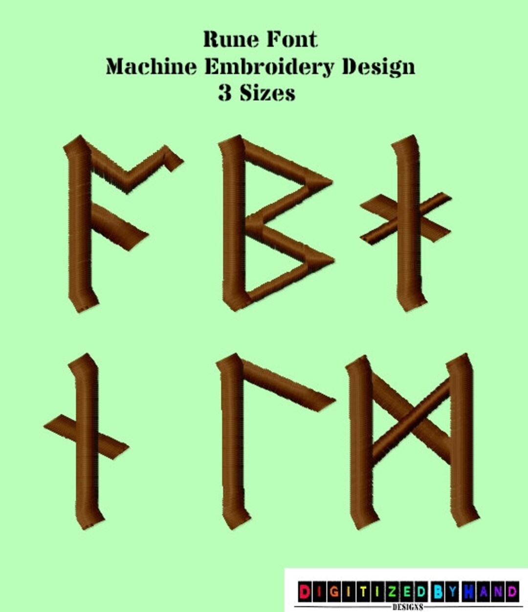SMALL Machine Embroidery Font Viking Runes, Druid, Wicca, Pagan ...