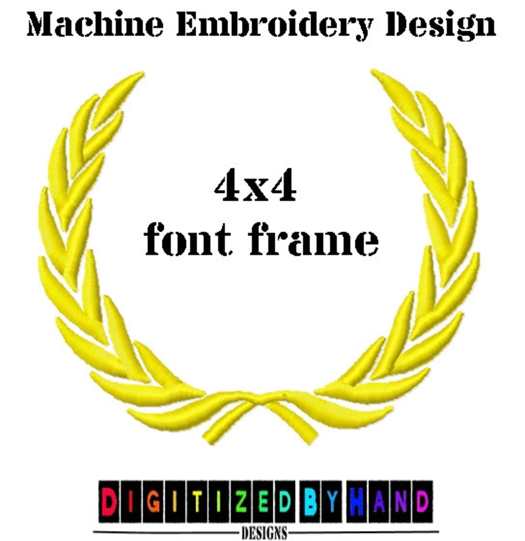 Embroidery Font Frame - Leaf Wreath - Machine Embroidery Font Fames ...