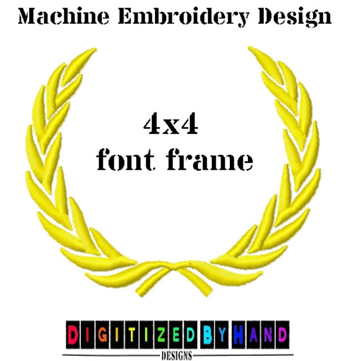 Embroidery Font Frame Leaf Wreath Machine Embroidery Font | Etsy