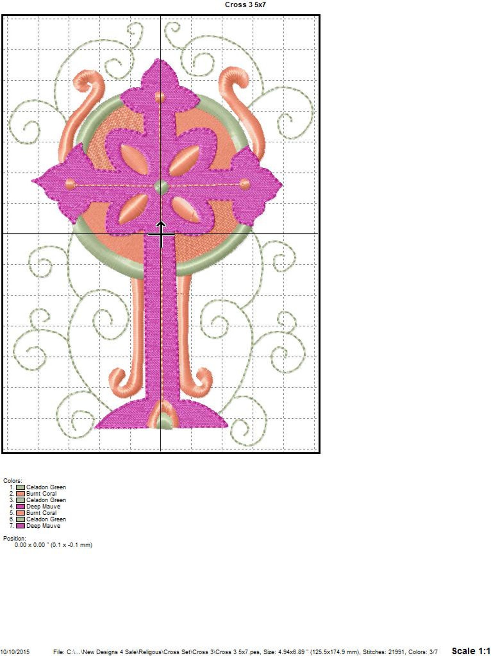 Cross Embroidery Design 3 of 10 Religious Embroidery Design | Etsy