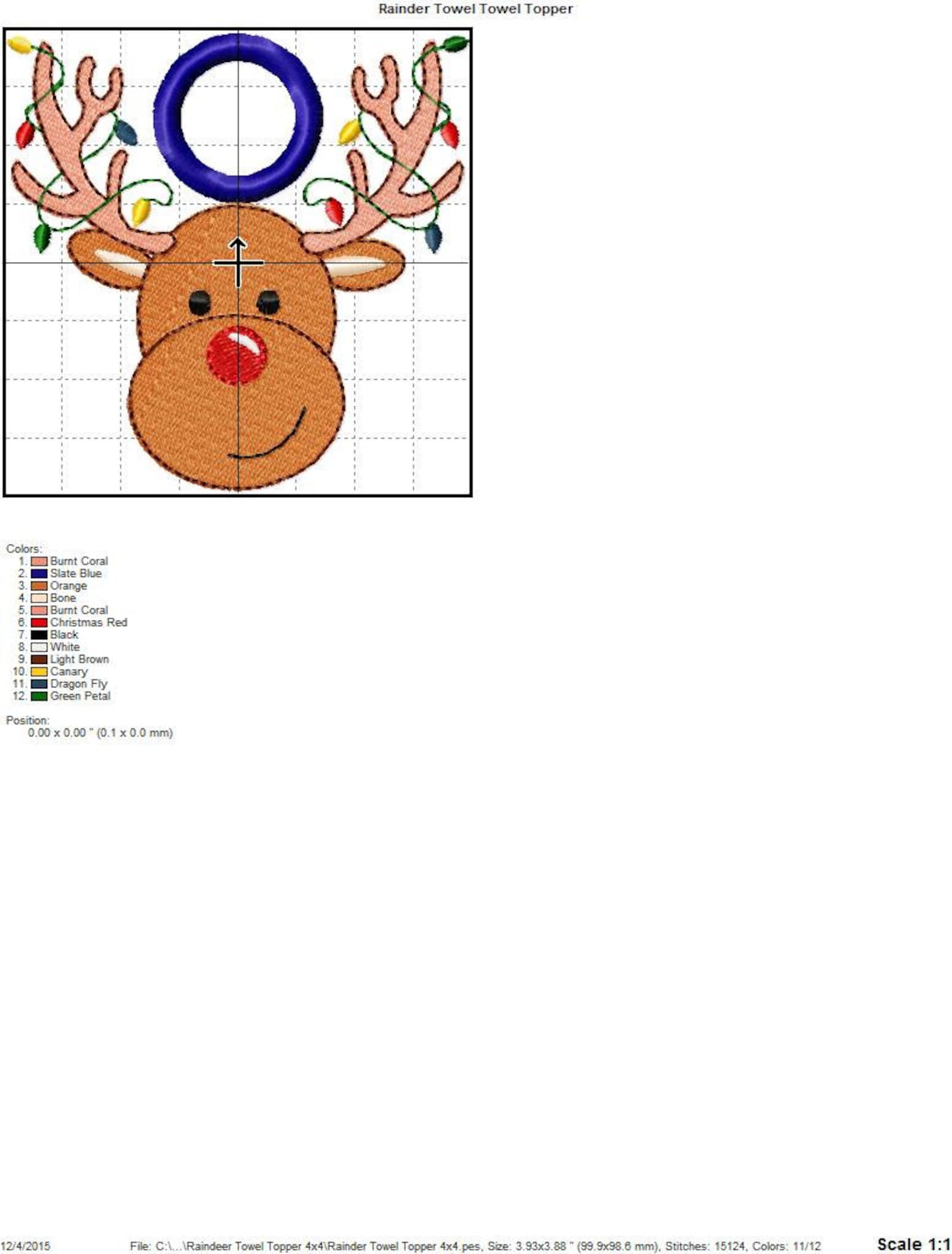 ITH Embroidery Towel Topper - ITH Machine Embroidery Design for 4x4 ...