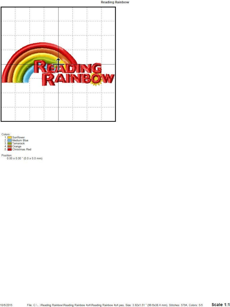 Reading Rainbow Embroidery Design for 4x4 and 5x7 Hoops - Instant ...