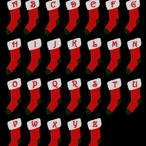 Christmas Stocking Alphabet holiday Monogram Machine Embroidery Design ...