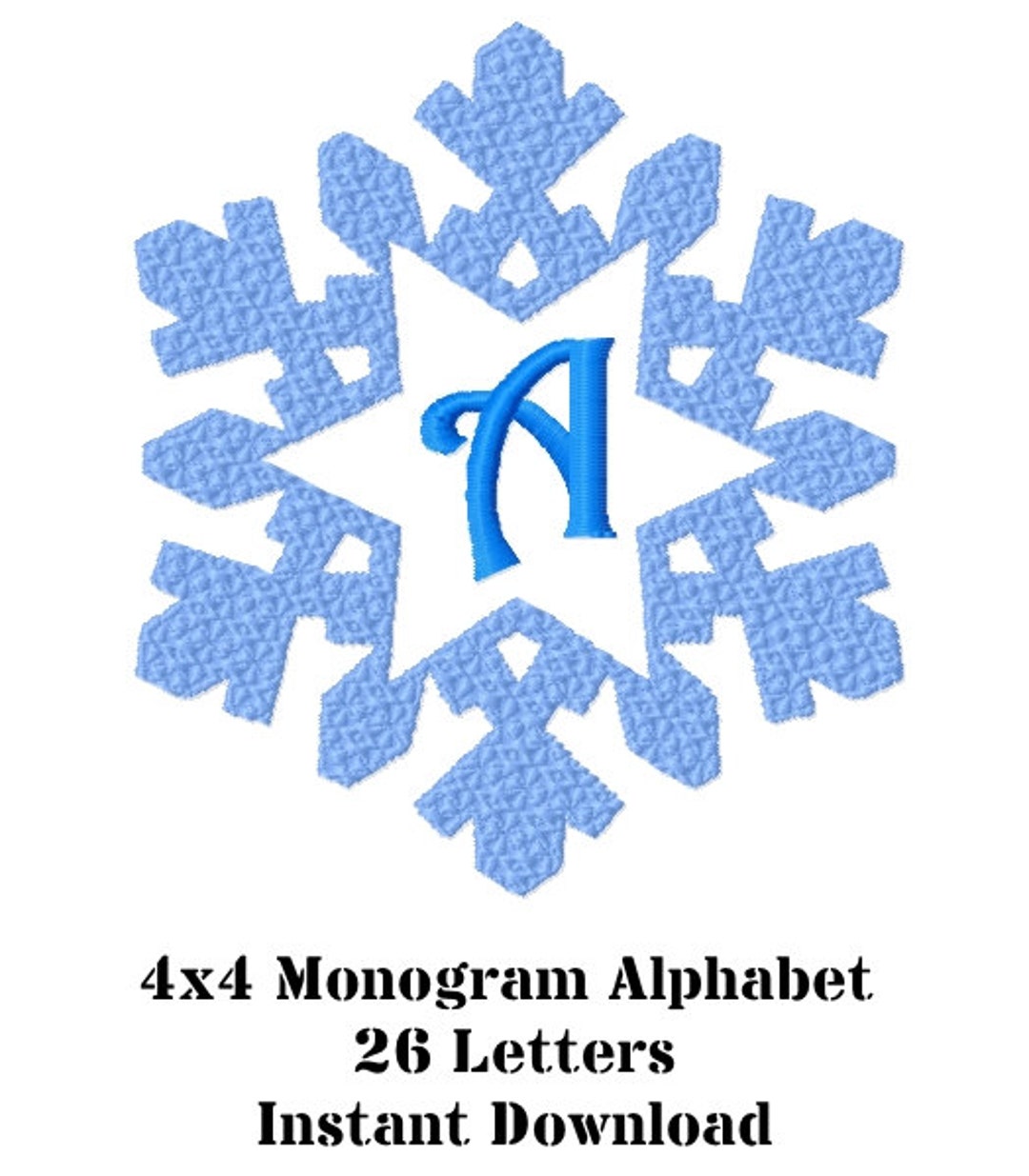 Snowflake Monogram Alphabet holiday Monogram Machine Embroidery Design ...