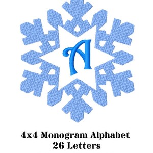 Snowflake Monogram Alphabet holiday Monogram Machine Embroidery Design ...