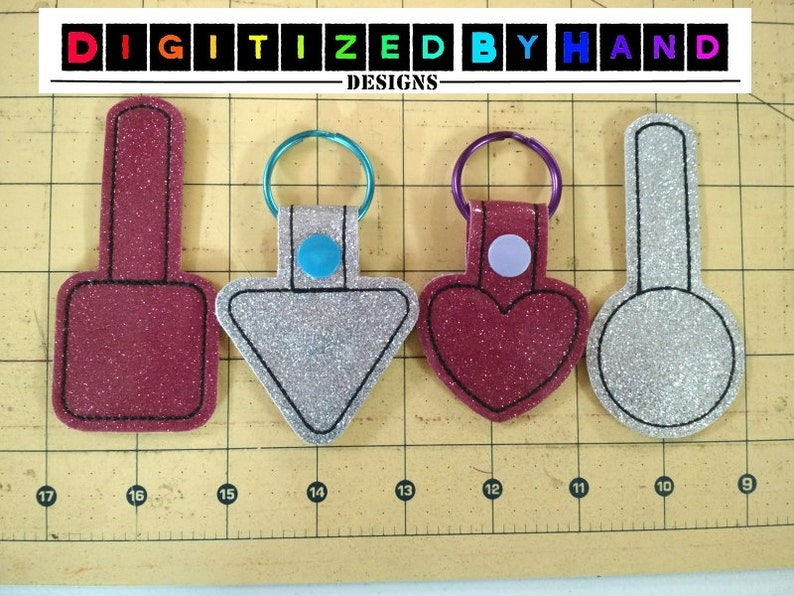 In the Hoop Key Fob Set in the Hoop Embroidery Design Project | Etsy