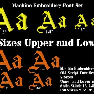 Machine Embroidery Font Sets - Old English Script - Machine Embroidery ...