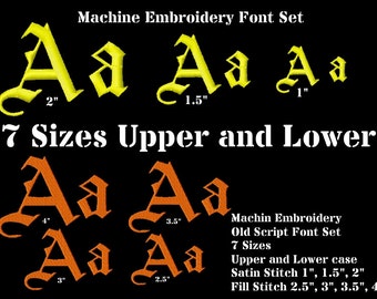 Embroidery Font Monogram Old English Script Machine | Etsy