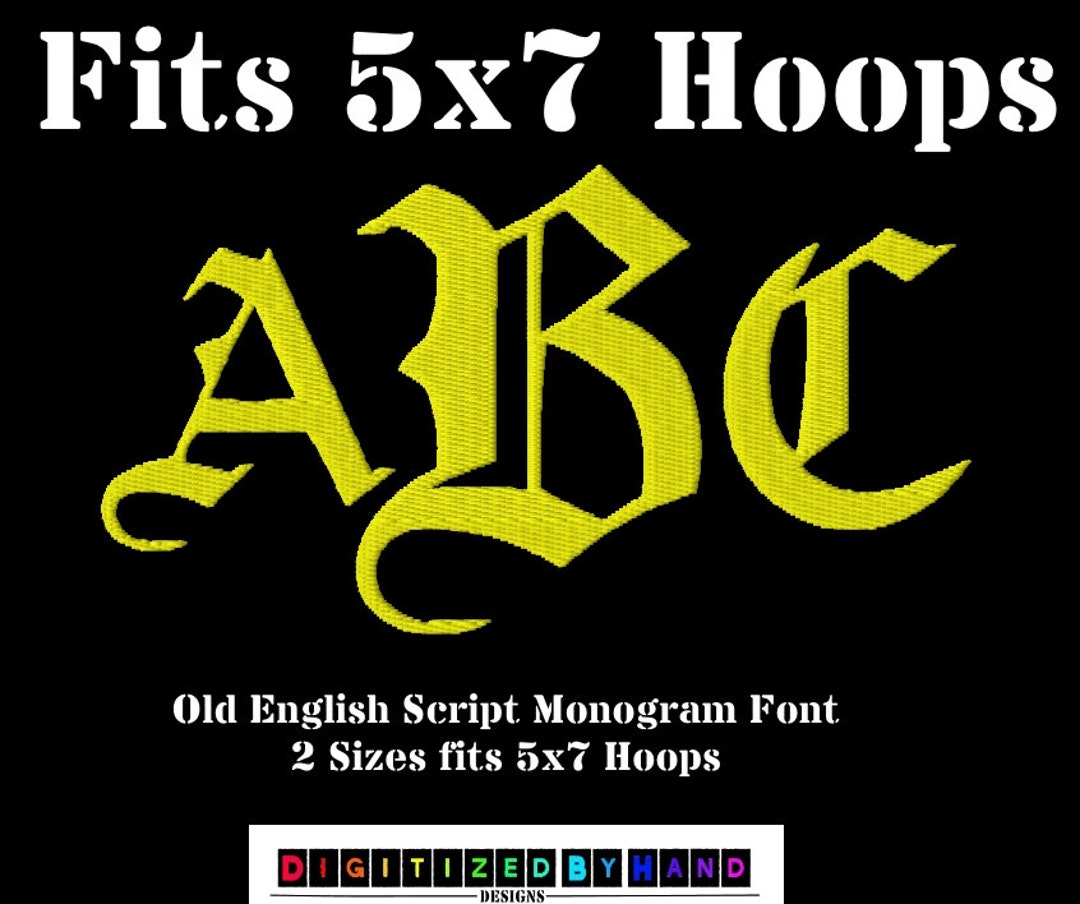 Embroidery Font Monogram - Old English Script - Machine Embroidery ...