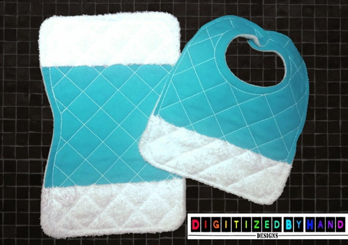 In the Hoop Baby Bib and Burp Cloth Set - ITH Machine Embroidery Design ...