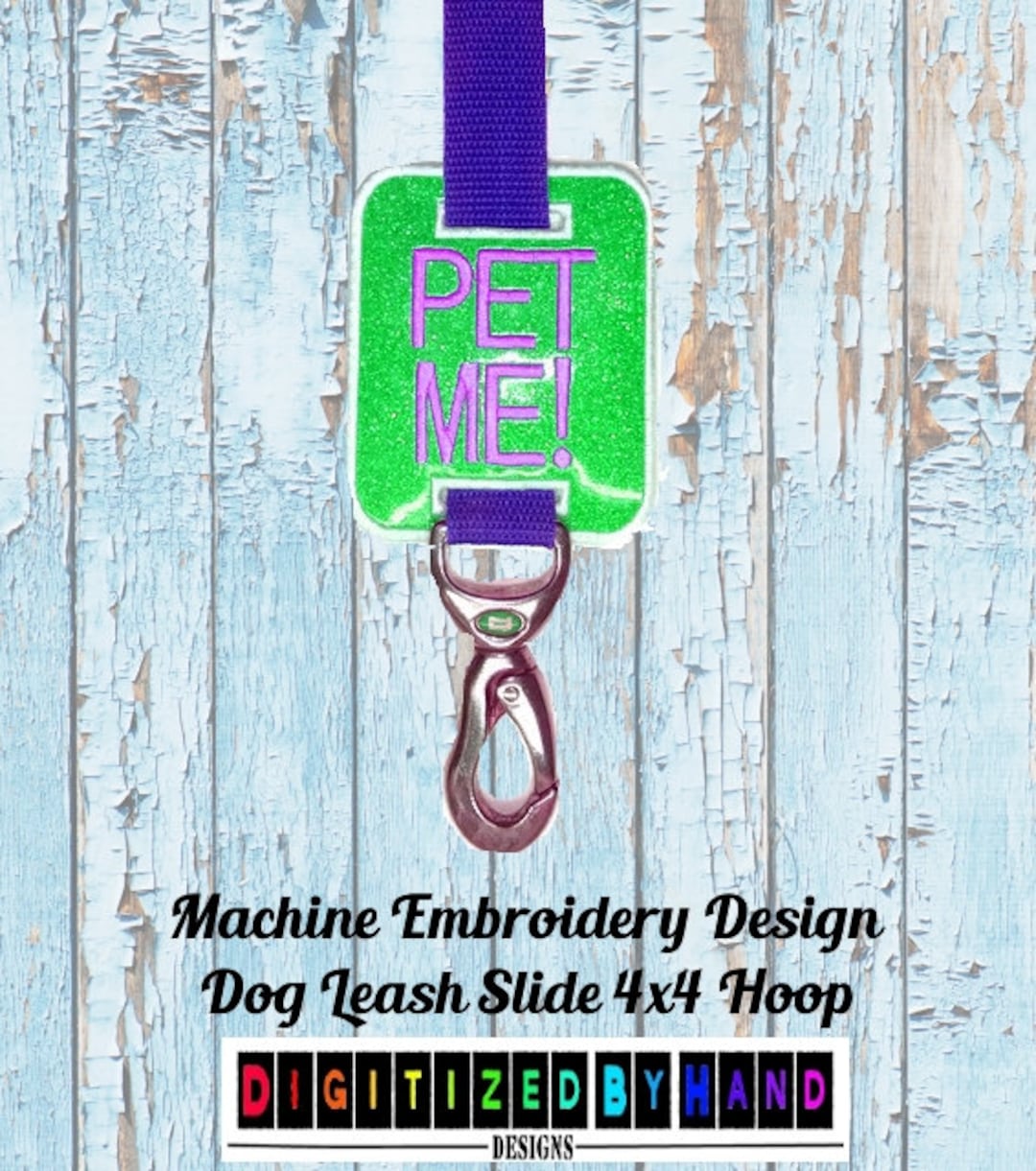 In the Hoop Dog Leash Slide - Marine Vinyl Dog Embroidery Design - ITH ...