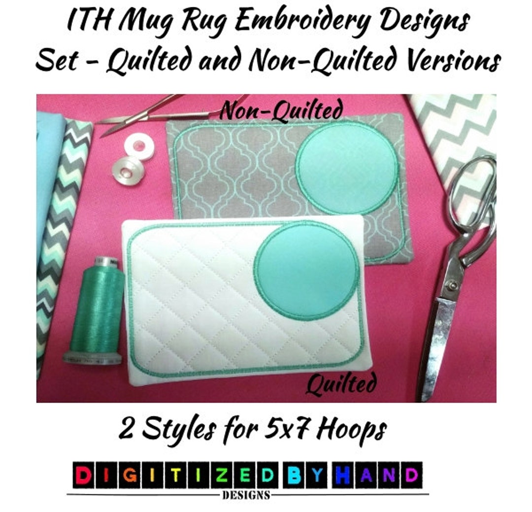 ITH Diamond Quilted and Blank Mug Rug Designs - in the Hoop Embroidery ...