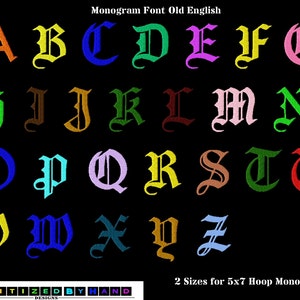 Embroidery Font Monogram - Old English Script - Machine Embroidery ...