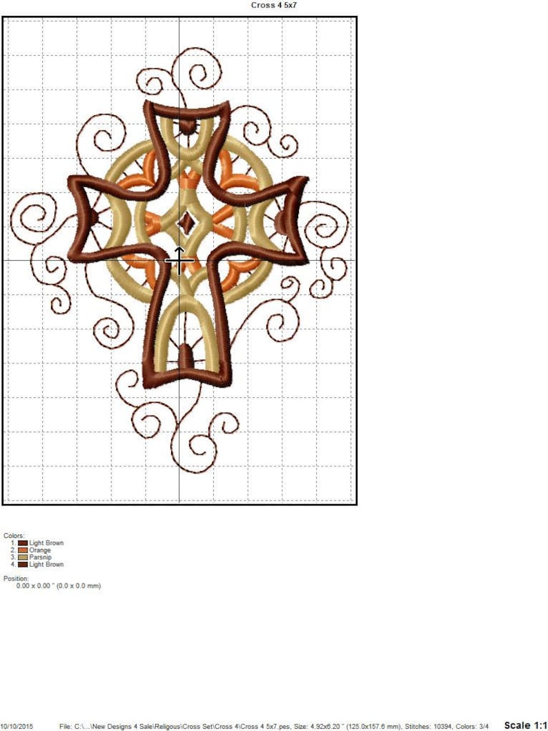 Cross Embroidery Design 4 of 10 Religious Embroidery Design - Etsy