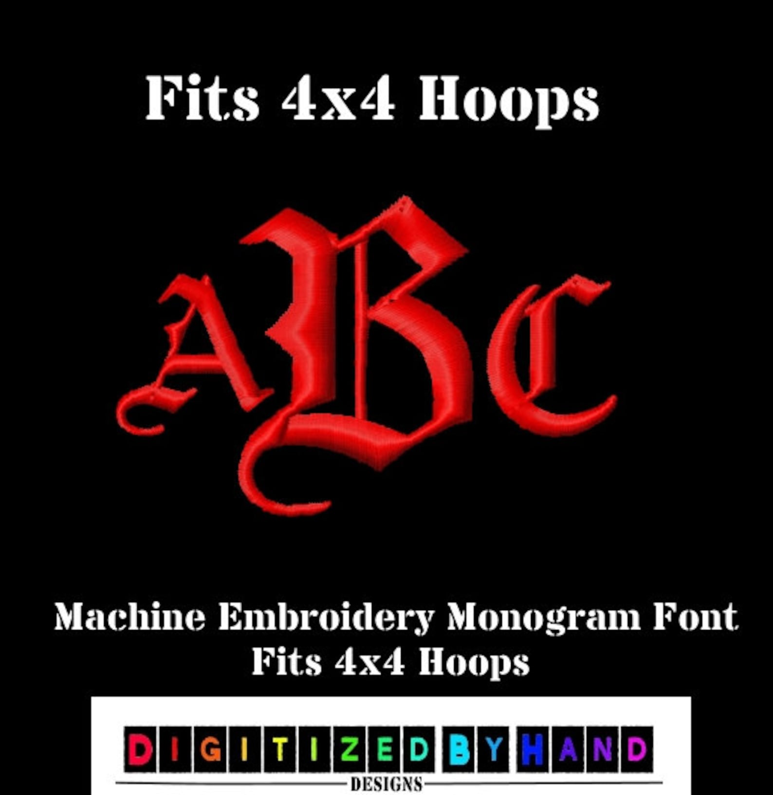 Embroidery Font Monogram - Old English Script - Machine Embroidery ...
