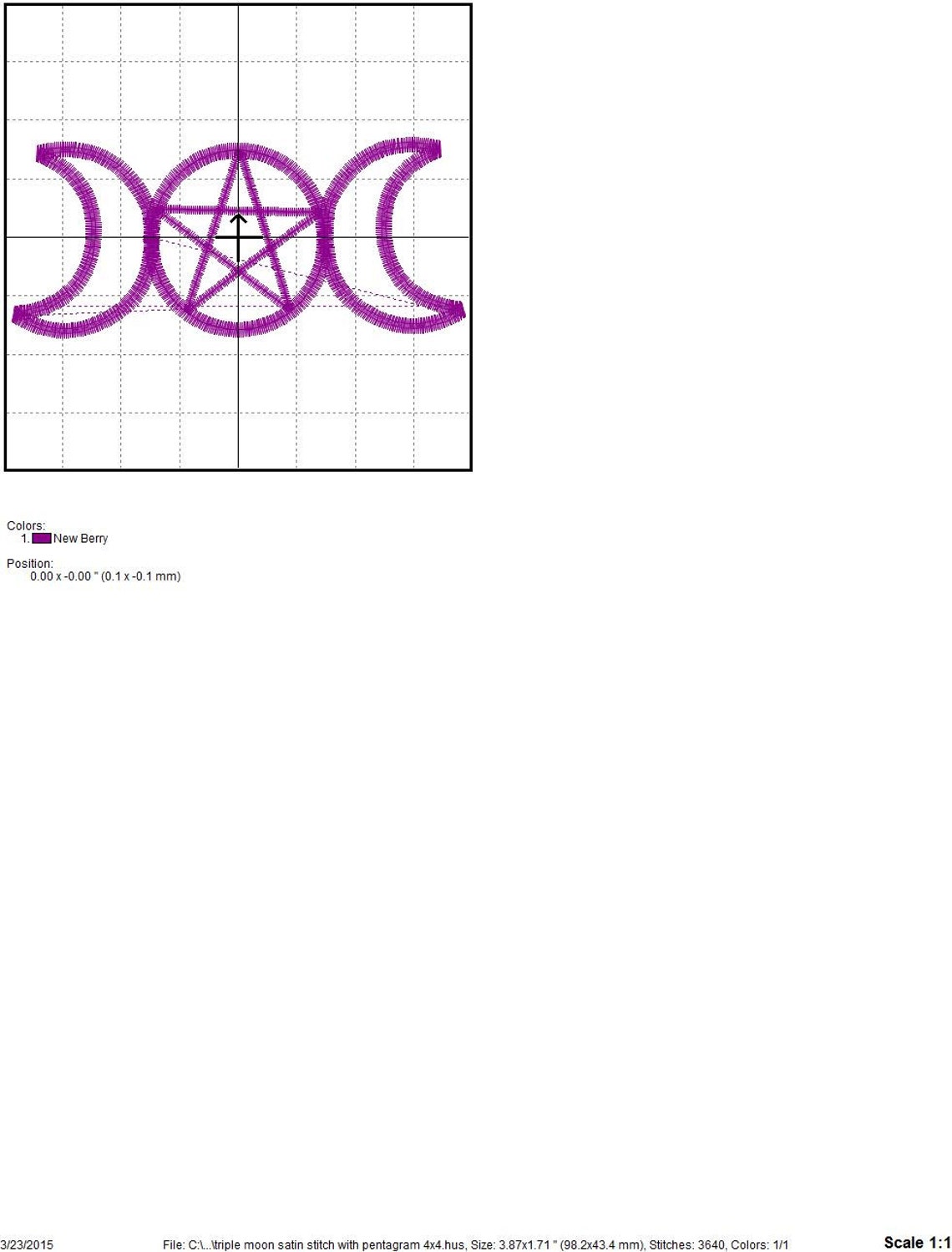 Pagan Machine Embroidery Design Religious Triple Moon - Etsy