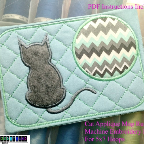 In the Hoop ITH Machine Embroidery Mug Rug Design Pattern - Etsy