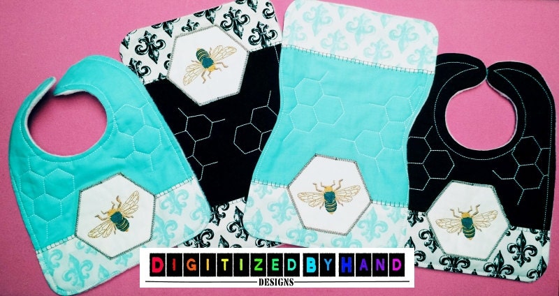 In the Hoop Baby Bib and Burp Cloth Set ITH Machine - Etsy