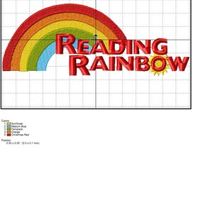 Reading Rainbow Embroidery Design for 4x4 and 5x7 Hoops - Instant ...
