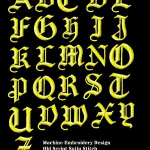Machine Embroidery Fonts - Old Script - Machine Embroidery Design Fonts ...