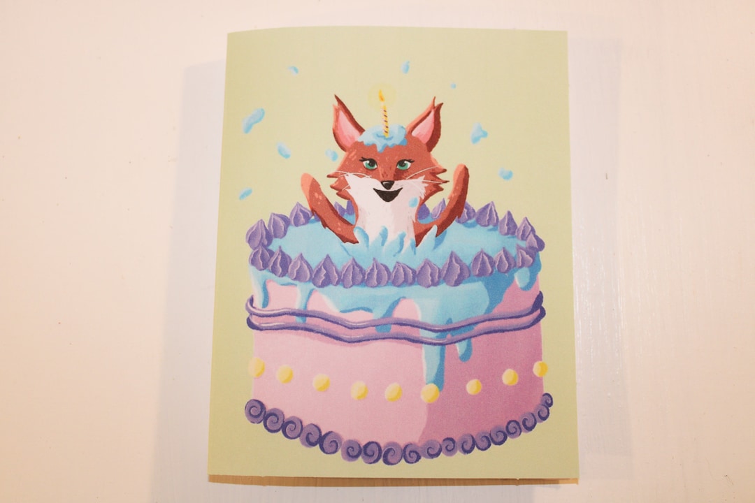 Fox Popping Out of Birthday Cake! - Etsy