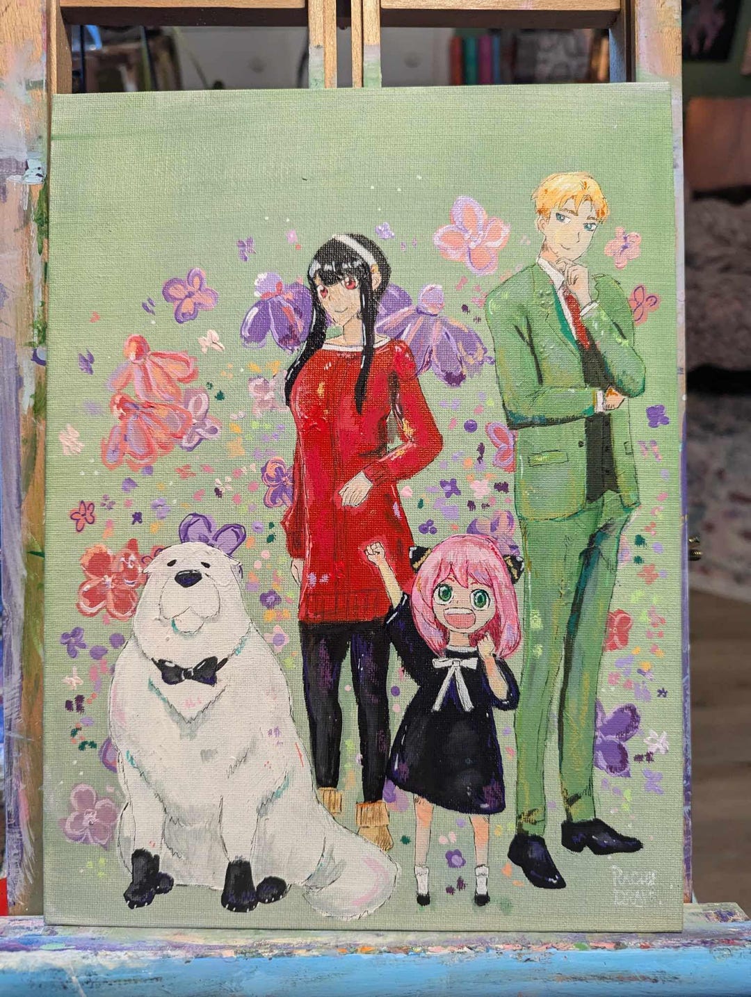 Anime Acrylic Painting on 9x12" Panel - Etsy