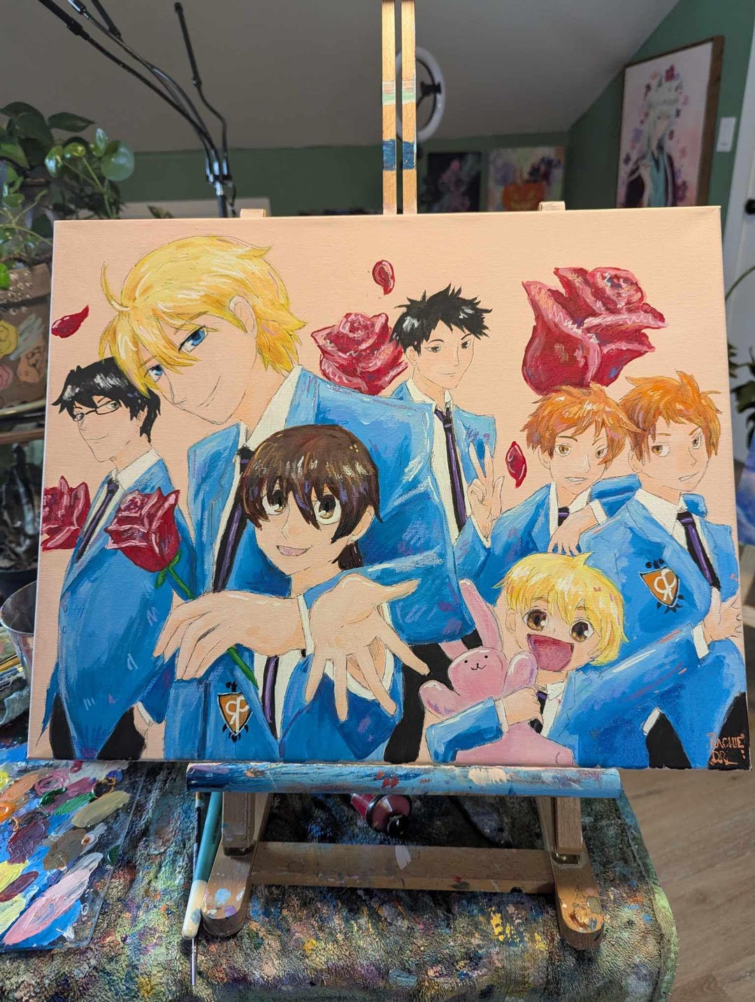 Anime Acrylic Painting 16x20" Stretched Canvas - Etsy