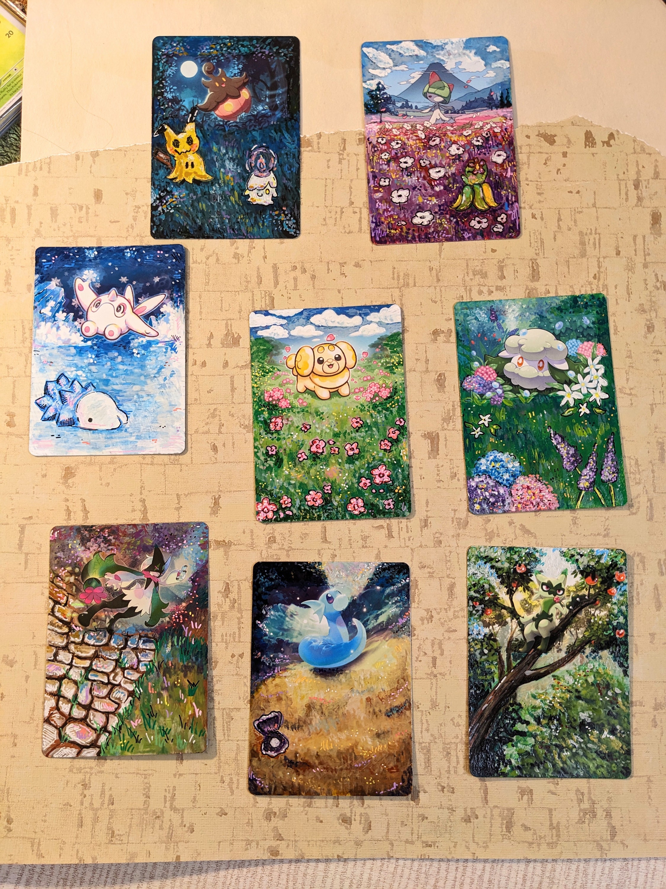 Hand Painted Pokemon Cards - Etsy