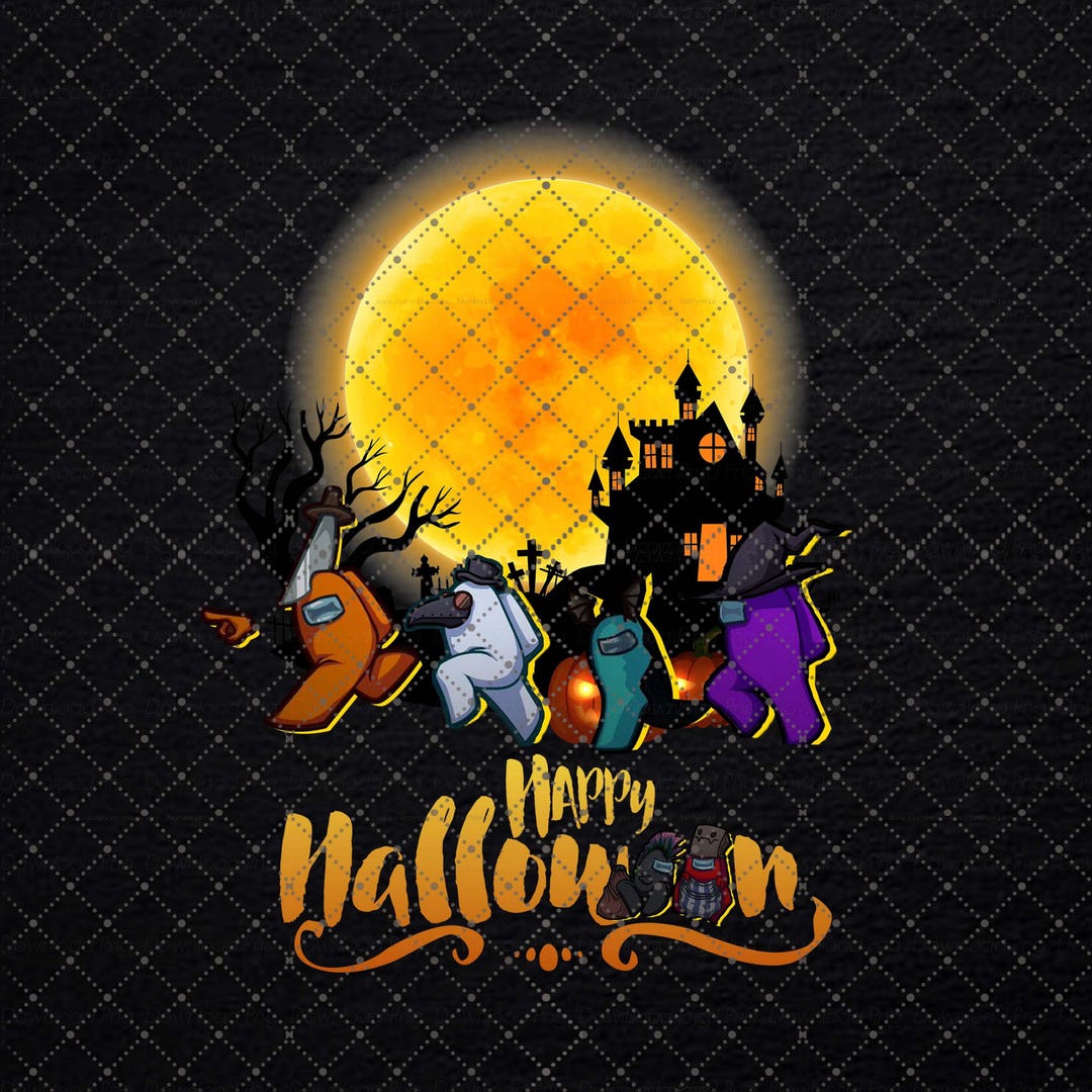Among Us Halloween Cartoon Png, Family Halloween Png, Trick or Treat ...