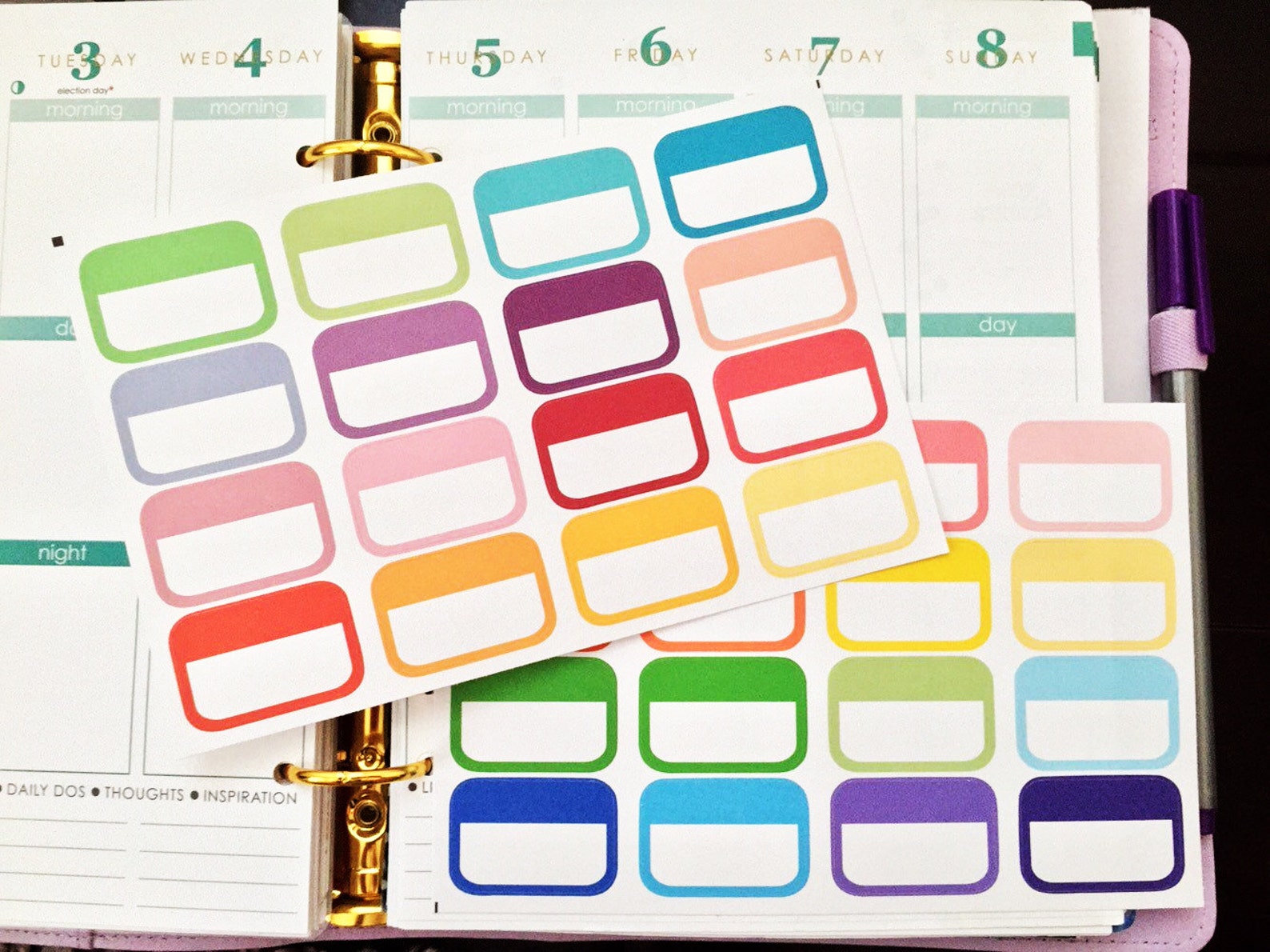 16 Colorful Half Boxes Label Stickers Free CUSTOMIZATION for | Etsy