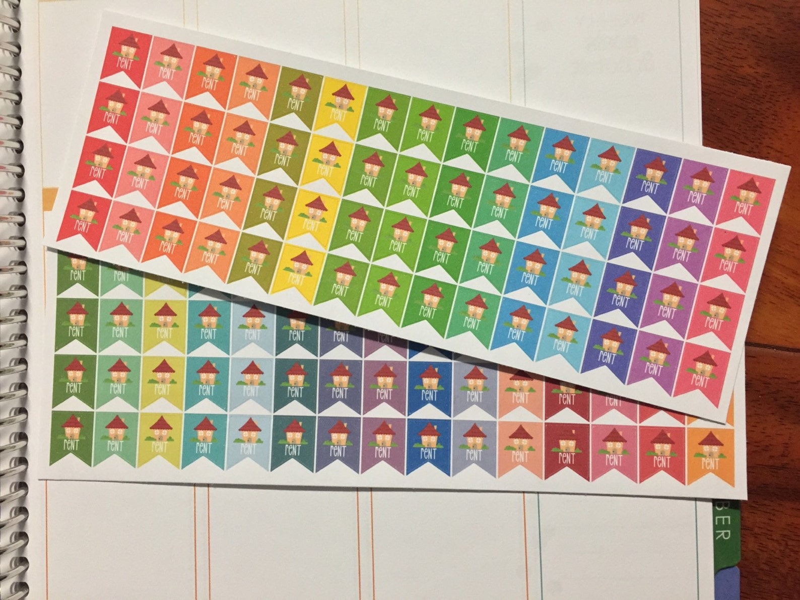 60 Mini Rent Due / Mortgage Due Flag Stickers With Option to | Etsy