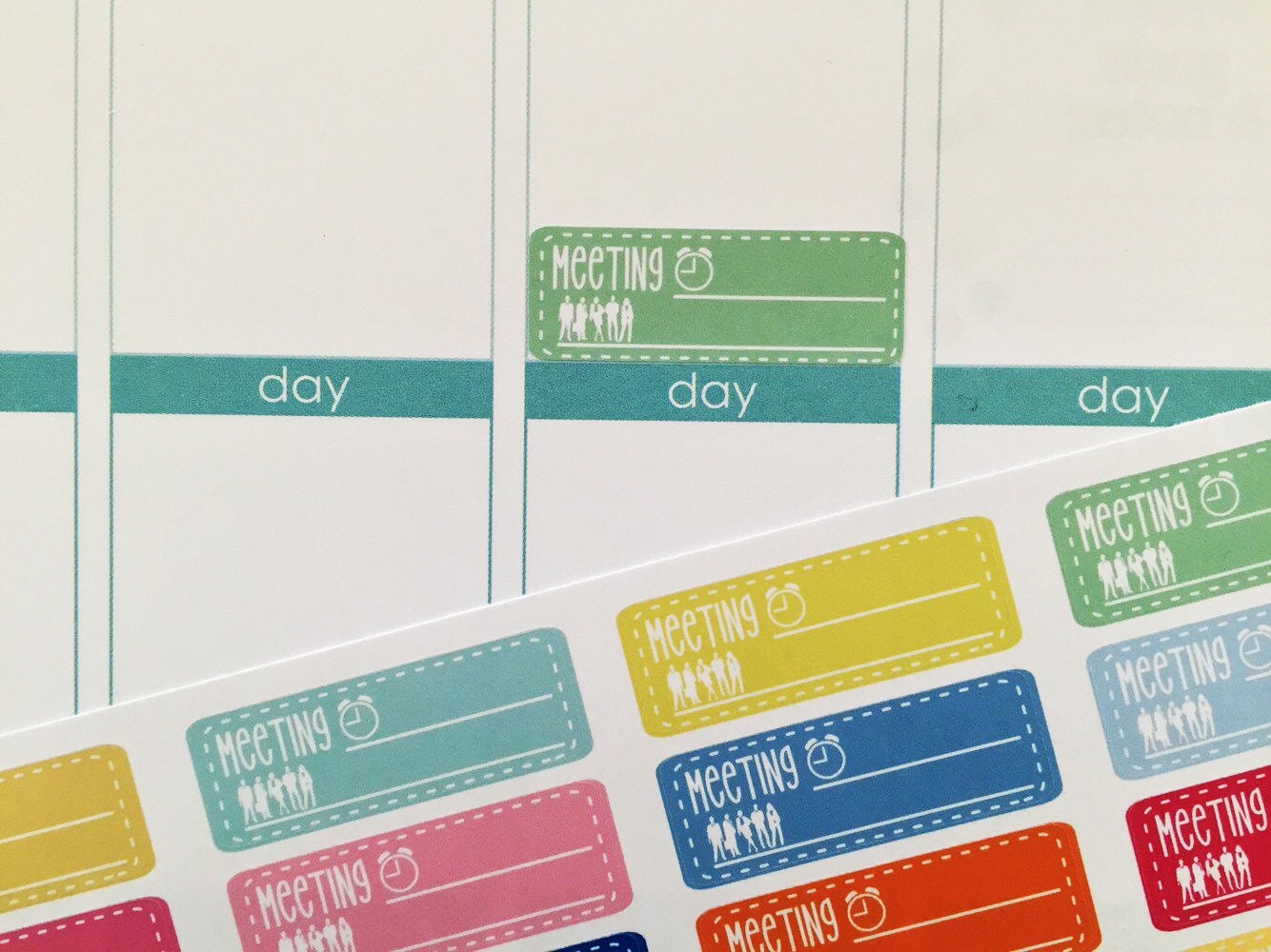 24 Colorful Meeting Label Stickers Free CUSTOMIZATION for | Etsy