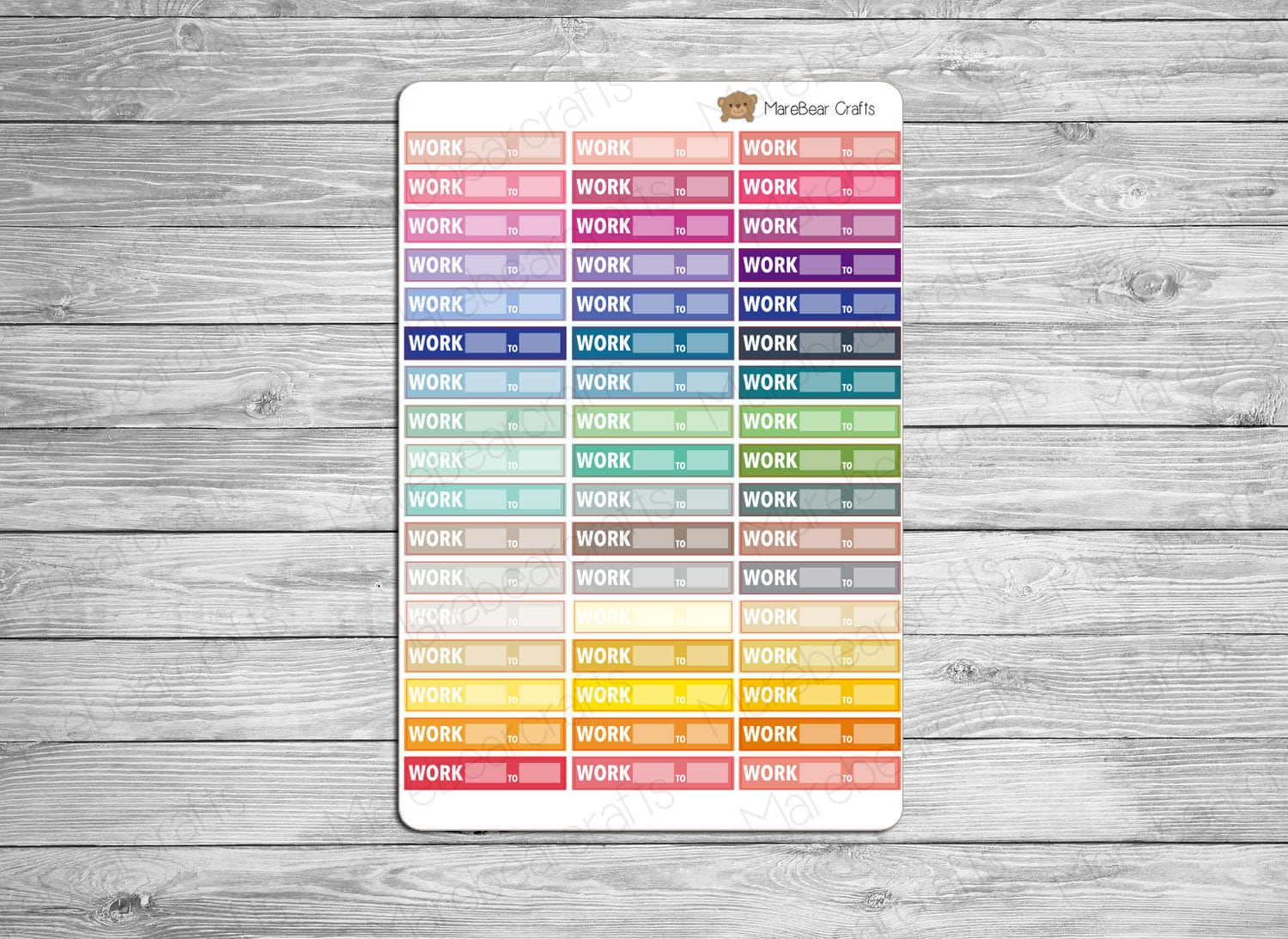 Work Label Multicolor Sticker Set for Your Erin Condren Life - Etsy