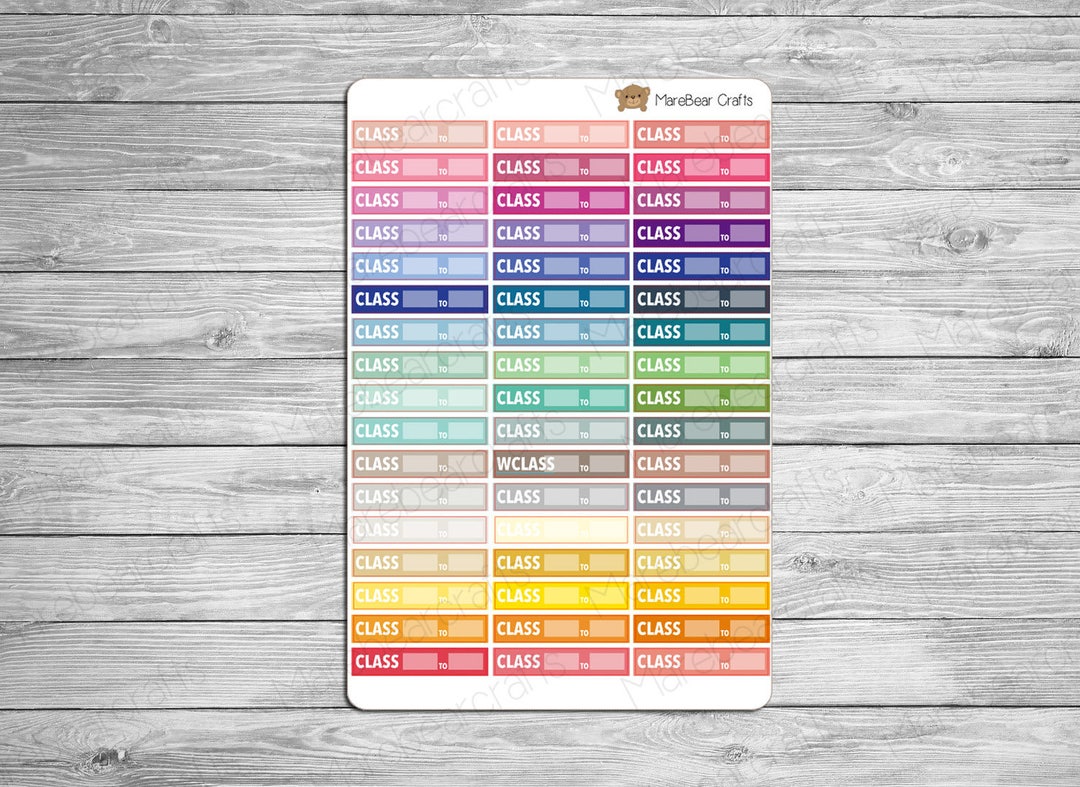 Class Label Multicolor Sticker Set for Your Erin Condren Life Planner ...