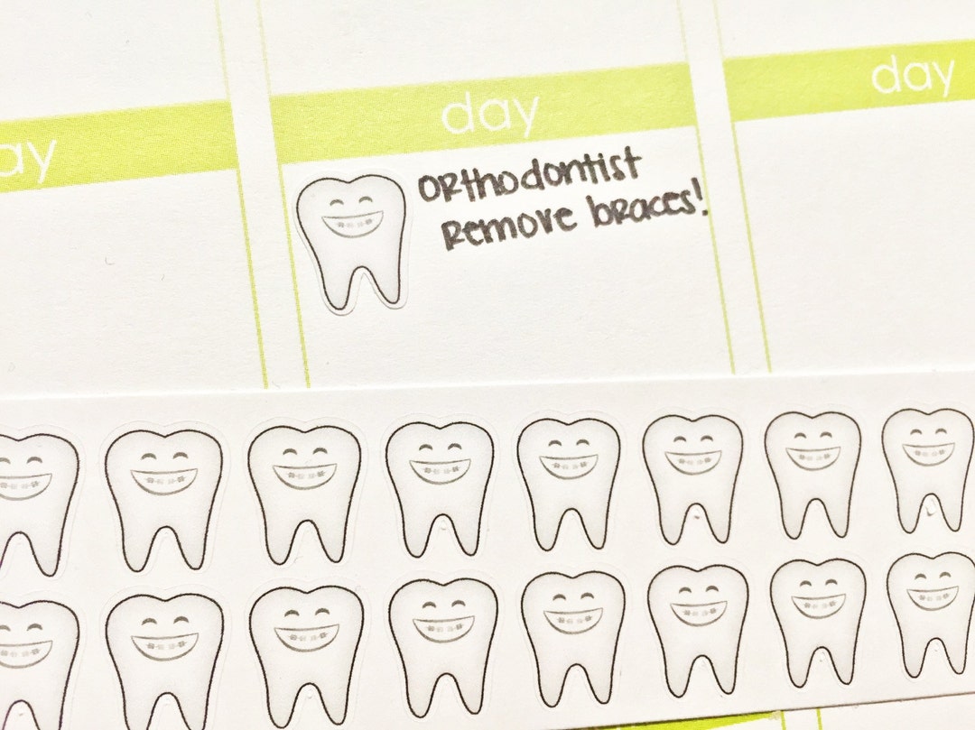 30 Brace Face / Teeth Stickers Perfect for Your Erin Condren - Etsy