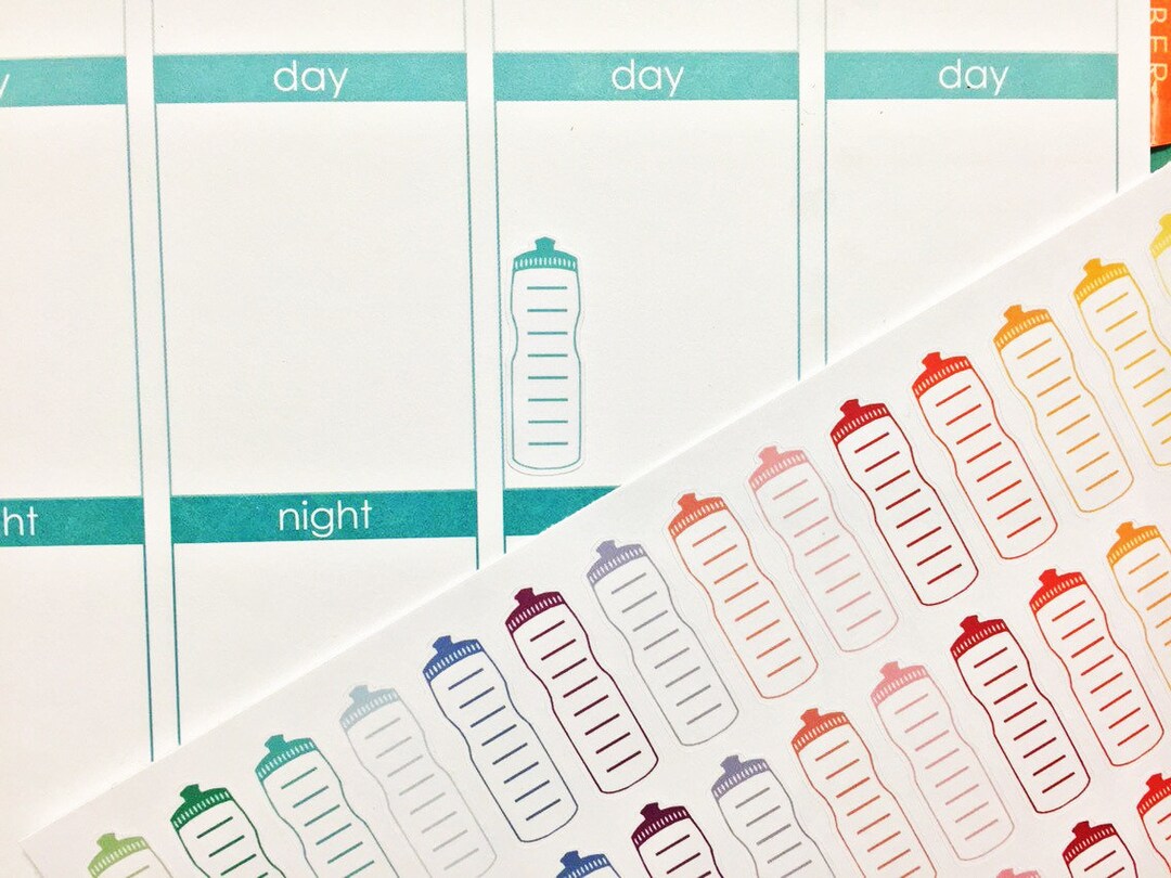 60 Hydrate Water Bottle Stickers / Water Intake Option to CUSTOMIZE ...