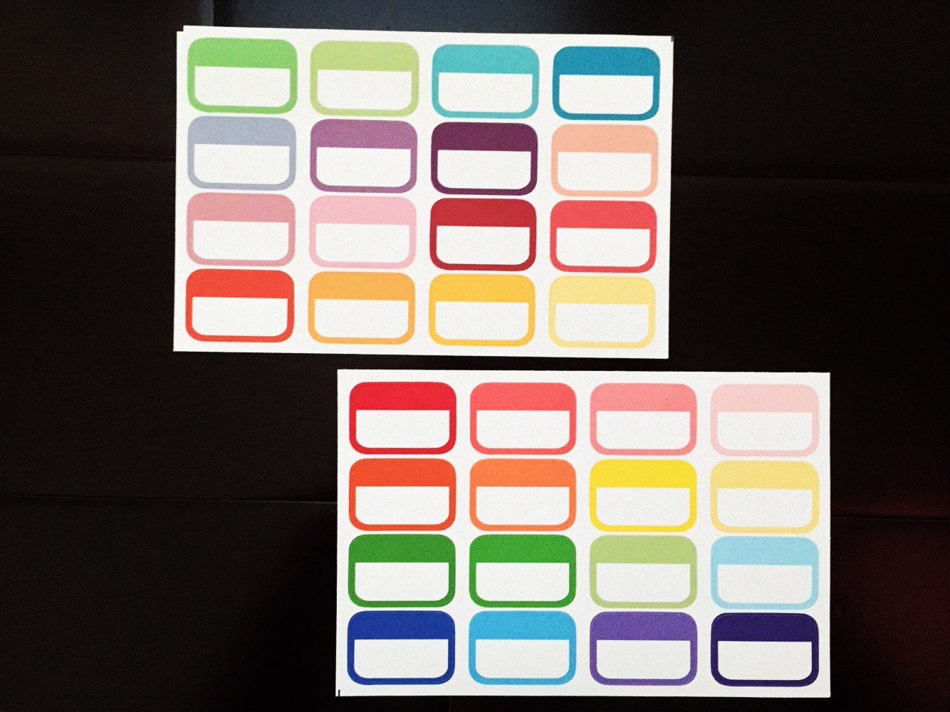 16 Colorful Half Boxes Label Stickers Free CUSTOMIZATION for | Etsy