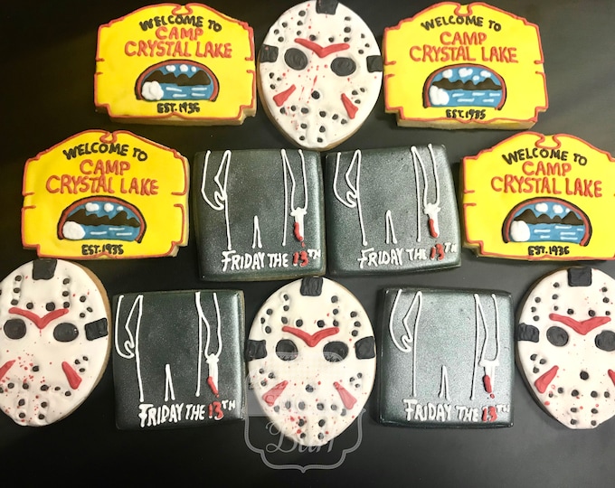 Friday the 13th Cookies- Jason Voorhees Decorated Sugar Cookies - One ...