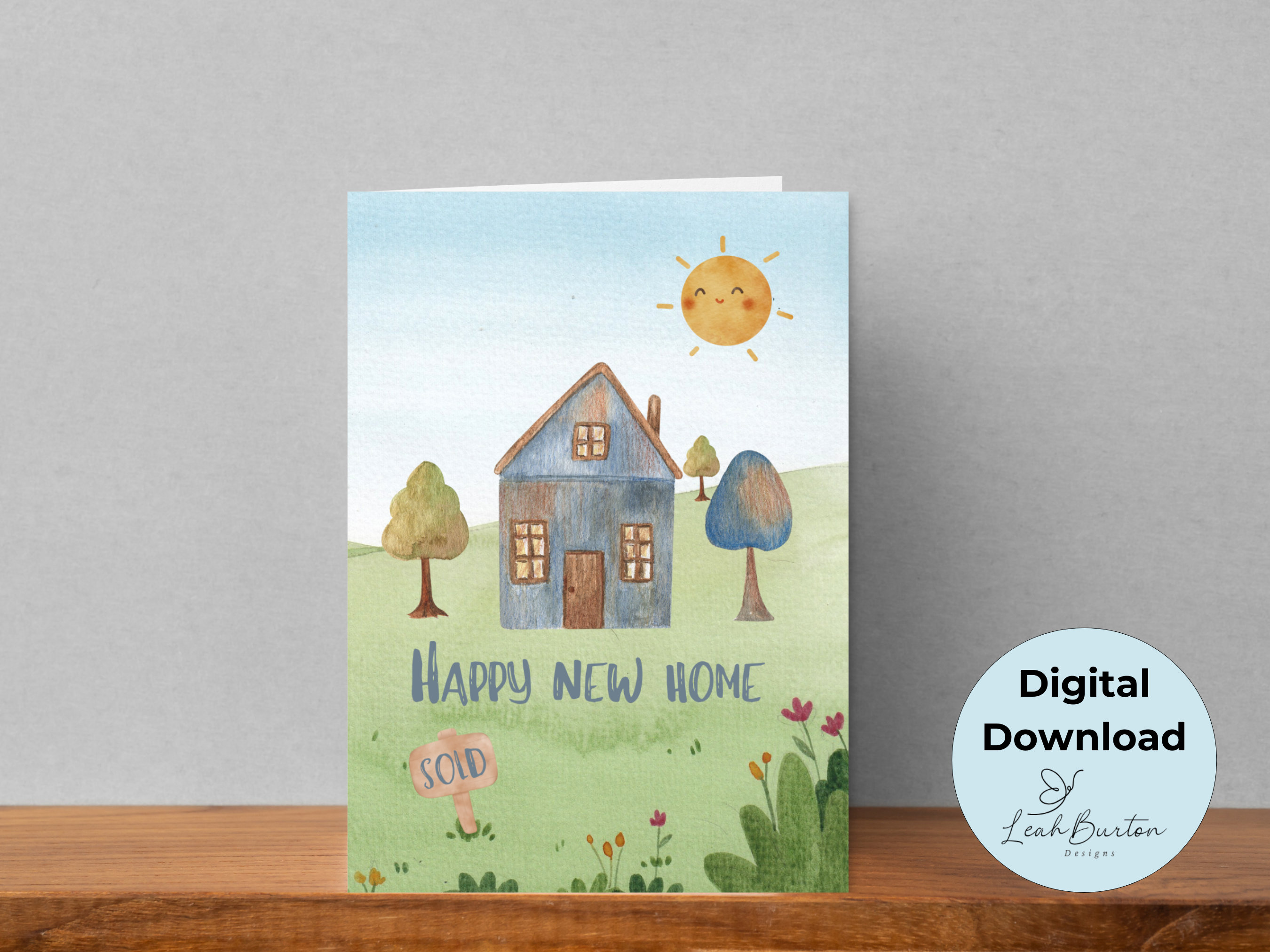 Printable New Home Card Printable Folded Card Digital Download ...